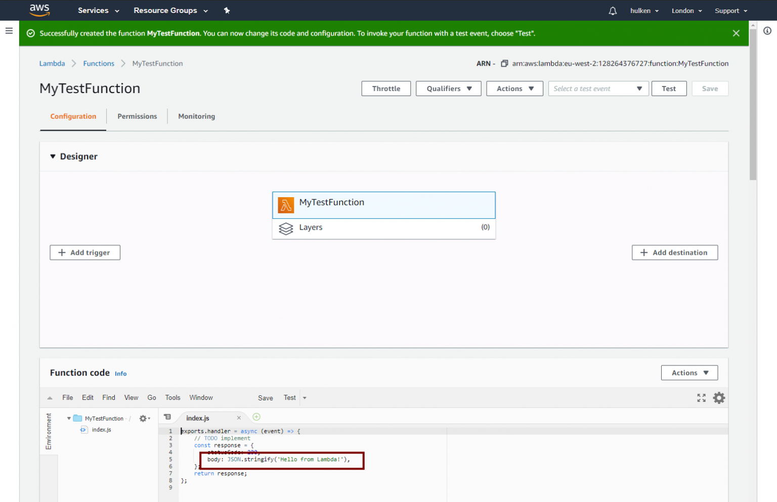 AWSCore::Lambda Creating a Function - eelDev